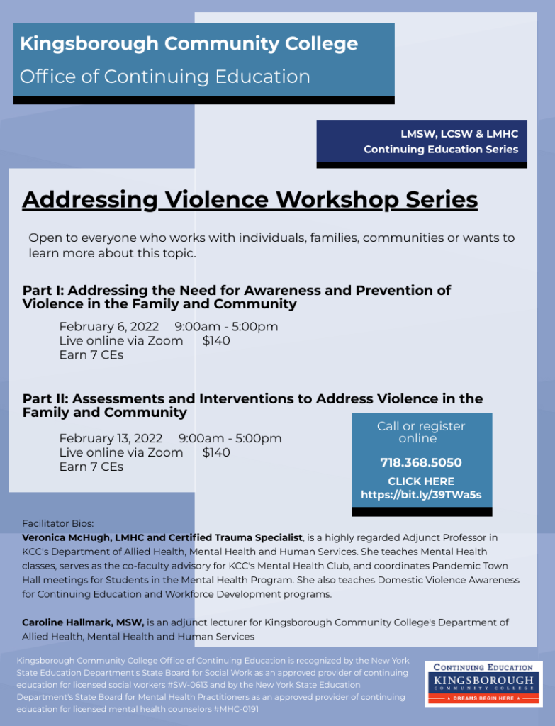 Addressing Violence Workshop Series - Workforce Development and ...